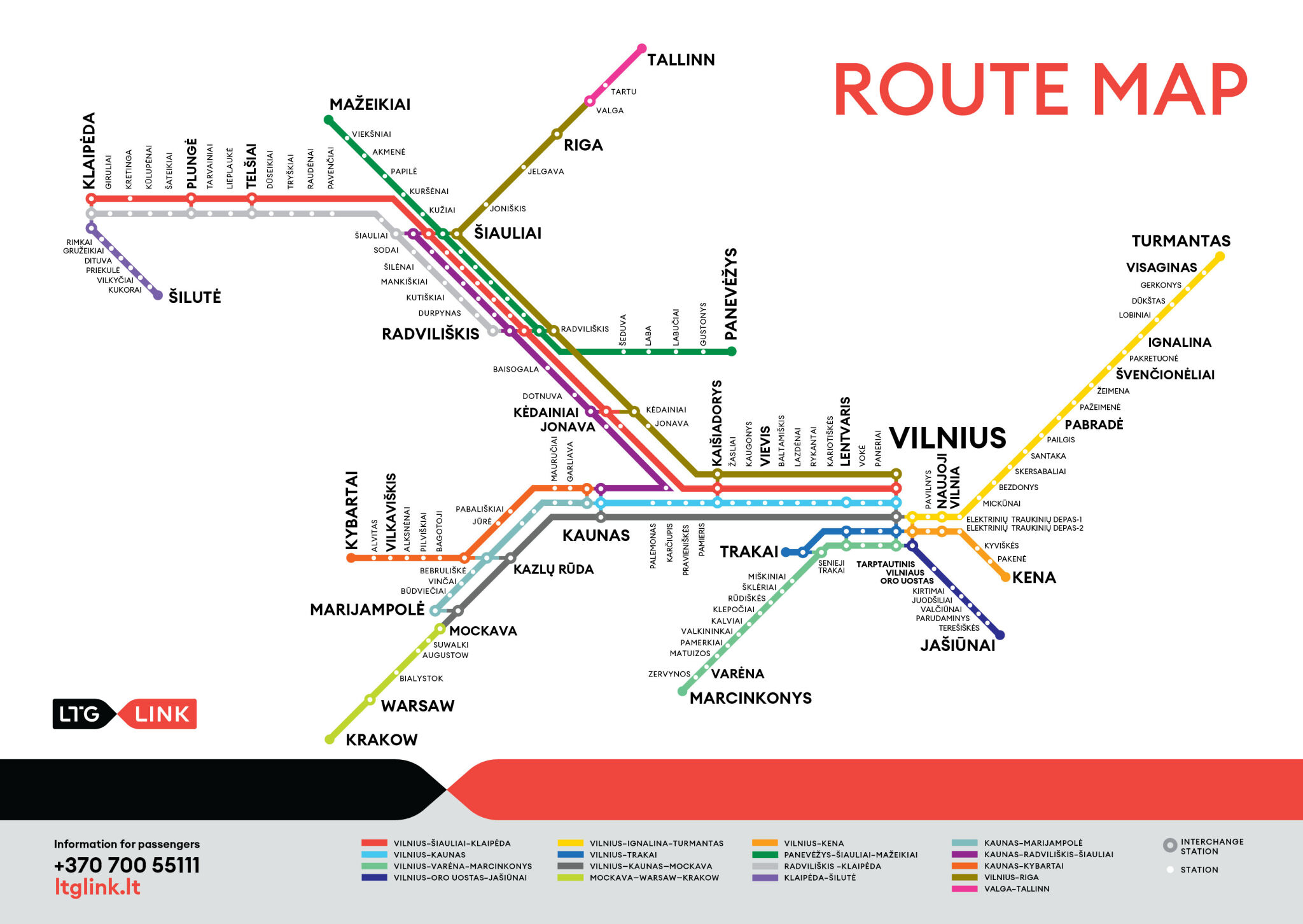 „LTG Link“ train's route map | LTG Link